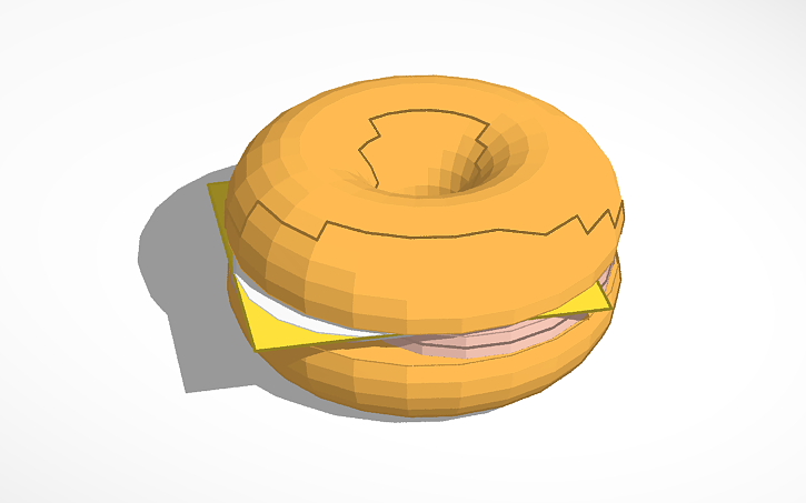 3D design bagel sandwich - Tinkercad