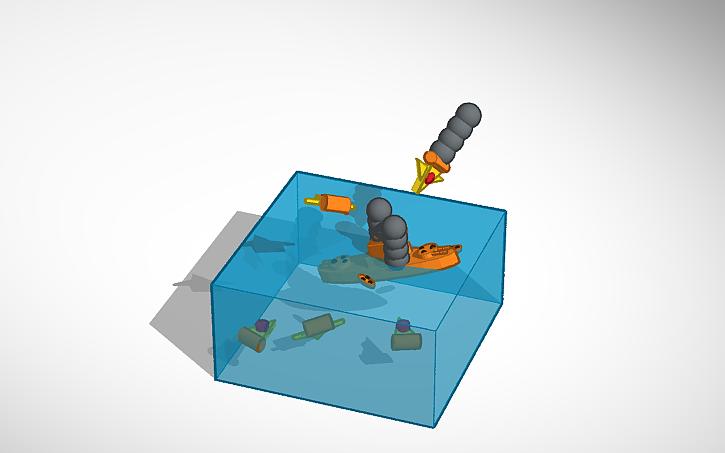 3D design the sinking shell fire. | Tinkercad