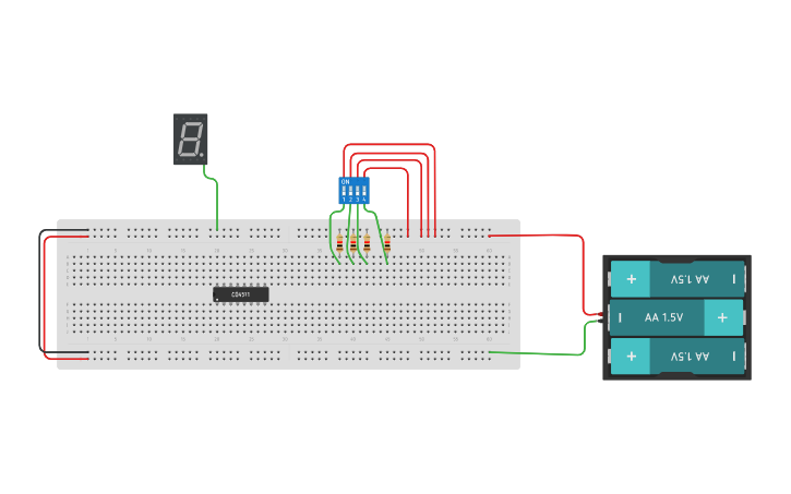 Circuit design decoder 3 to 8 - Tinkercad