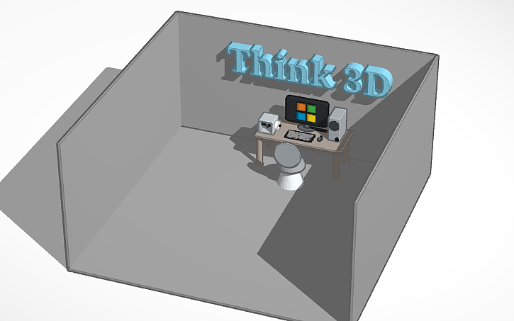3D design Tinkercad desk setup - Tinkercad
