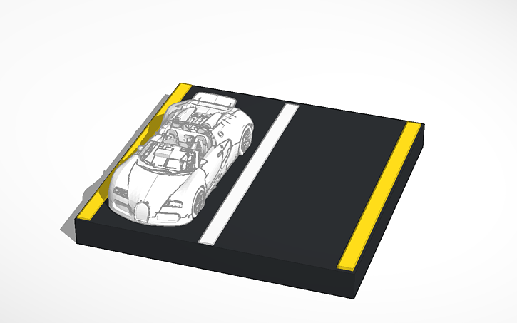 3D design car on a road - Tinkercad