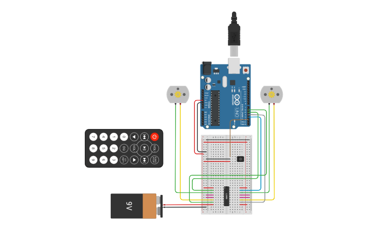 Circuit design DC motors - Tinkercad