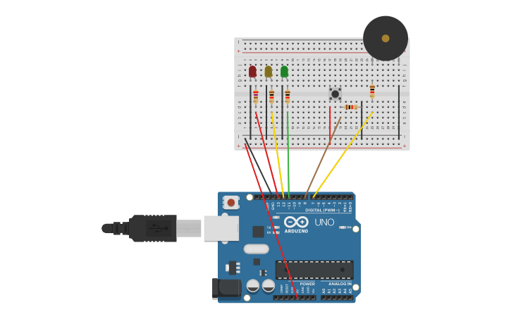 Circuit design modulo 8 - Tinkercad