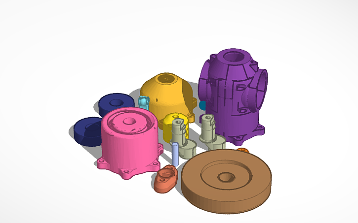 3D design pneumatic engine v2 - Tinkercad