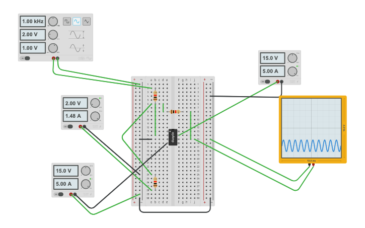 Circuit design Summing Op amp - Tinkercad