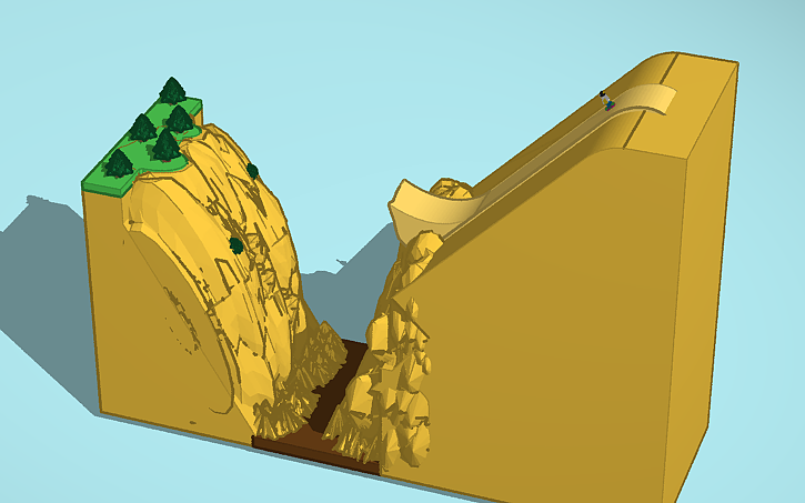 3D design Homer Simpson jumps over Springfield Gorge on a skateboard ...