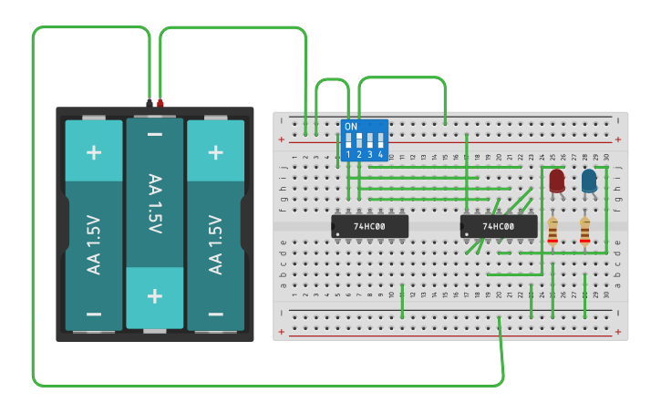 Circuit design half subtractor | Tinkercad