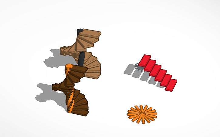 3D design spiral staircase - Tinkercad