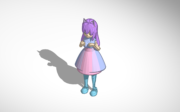 3D design Kawaii Neko Anime Girl - Tinkercad