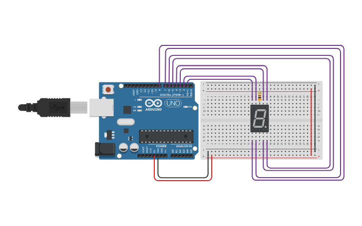 Circuit design A_K_BHARATH 7 SEGMENTED COUNTER - Tinkercad