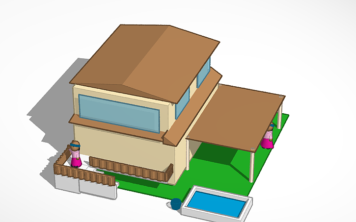 3D design House with a garden🏡 - Tinkercad