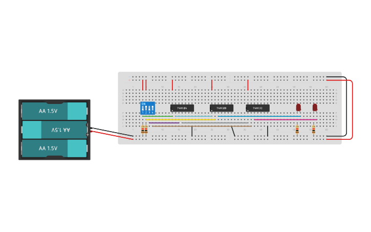 Circuit design nor nand - Tinkercad
