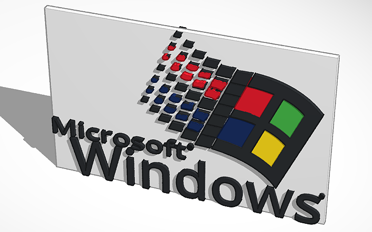 3D design Microsoft Windows Logo 1992-2010 | Tinkercad