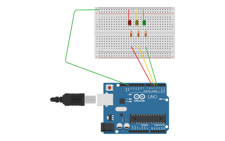 Circuit design Dylan Hill First Arduino - Tinkercad