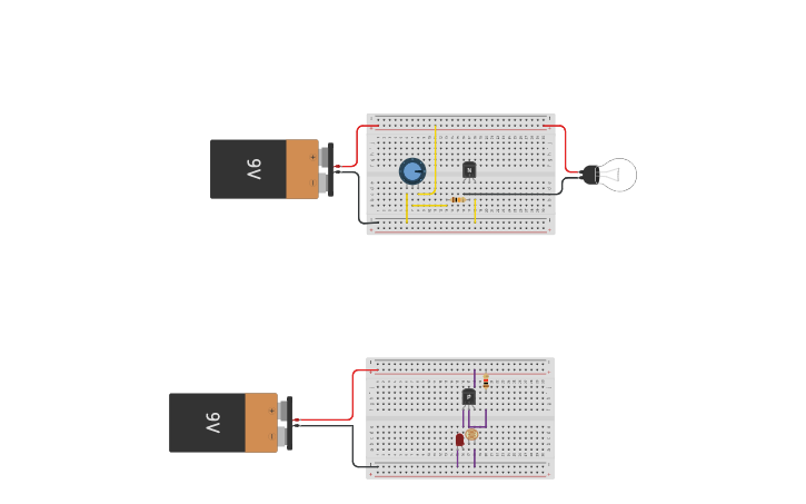 Circuit design Transistores PNP Y NPN - Tinkercad