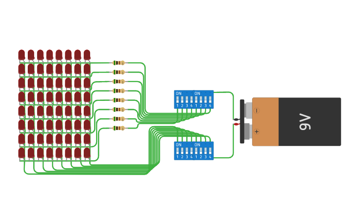 Circuit Design 8x8 Led Matrix Tinkercad