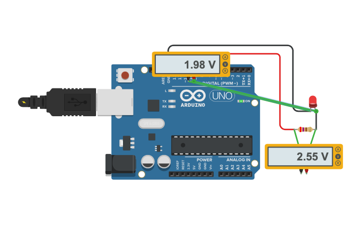 Circuit design Basic - Led Blink - Tinkercad