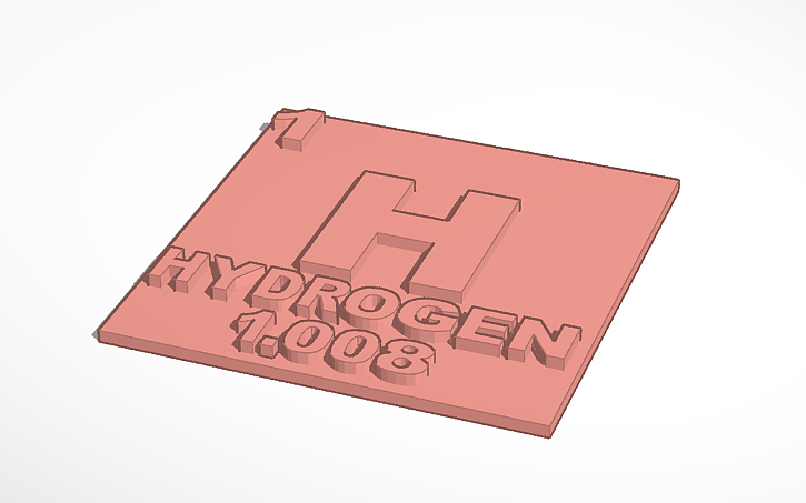 3D design hydrogen (element) | Tinkercad