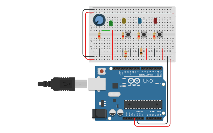 Circuit design Arduino Day - Circuitos Básicos - Tinkercad