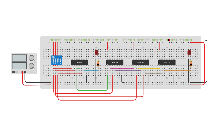 Circuit design Full Subtractor | Tinkercad