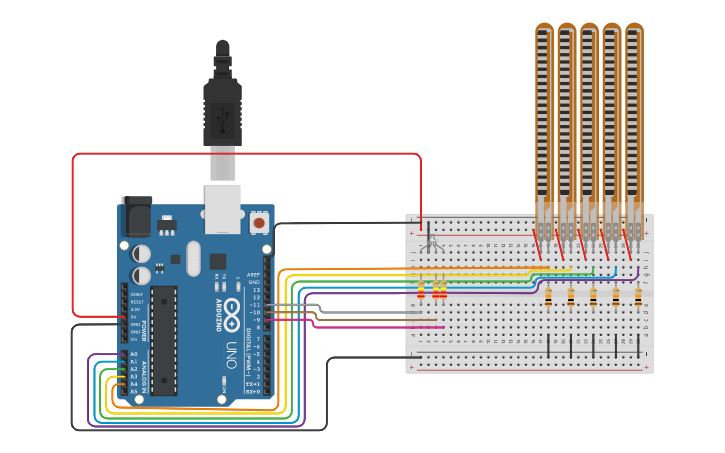 Circuit design Glove circuit - Tinkercad