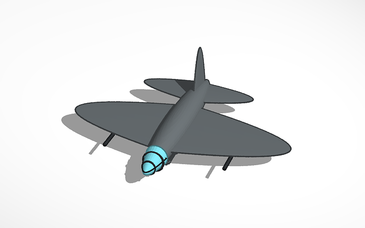 3D design ww2 fighter plane (made of all curved objects) | Tinkercad