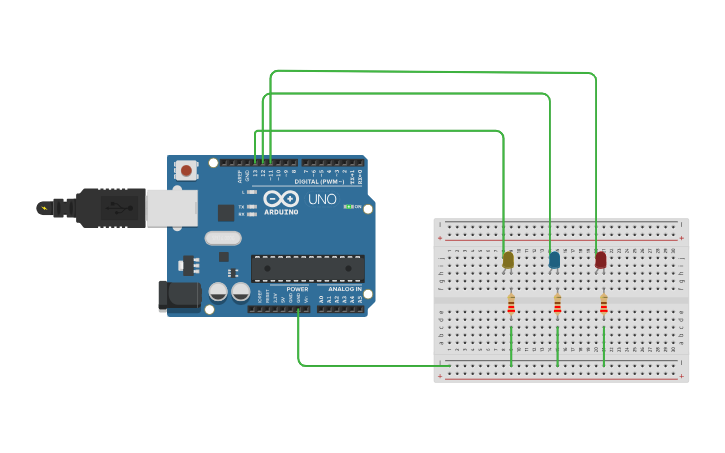 Circuit design Serial Binary - Tinkercad