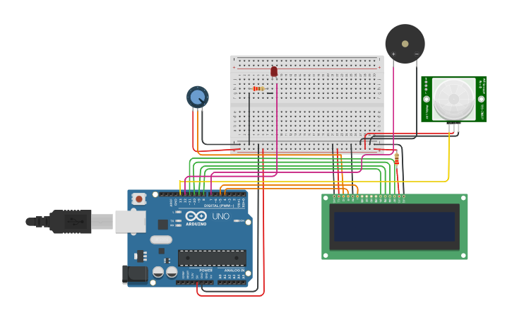 Circuit Design Motion Detecting Device Tinkercad