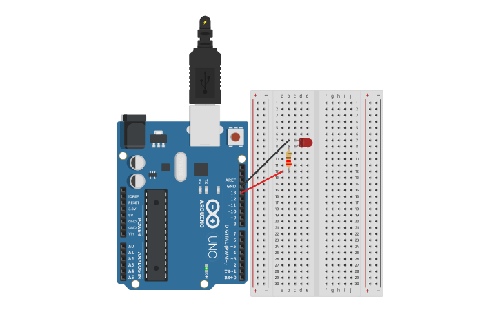 Circuit design led arduino - Tinkercad
