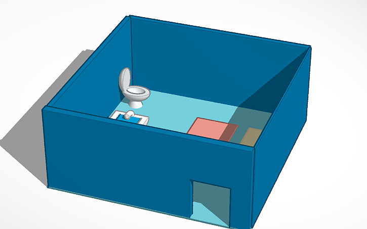 3D design Bathtub and bathroom - Tinkercad