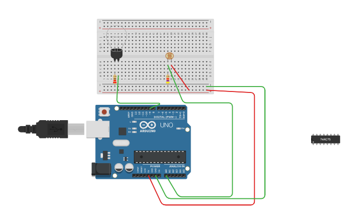 Circuit design automatic night light - Tinkercad