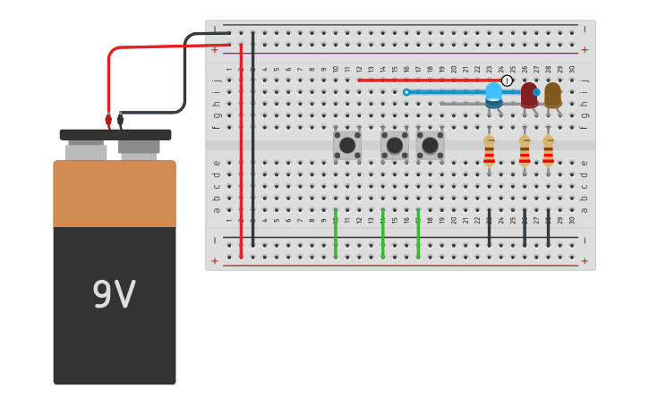 Circuit design PUSH Y LED - Tinkercad