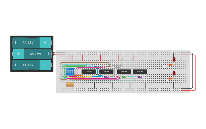 Circuit design Circuitos con compuertas NAND - Tinkercad