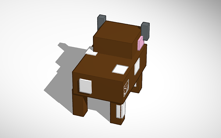 3D design minecraft cow - Tinkercad