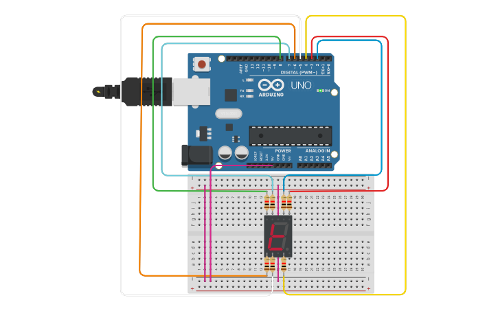 Circuit Design 7 Segment Display Tinkercad
