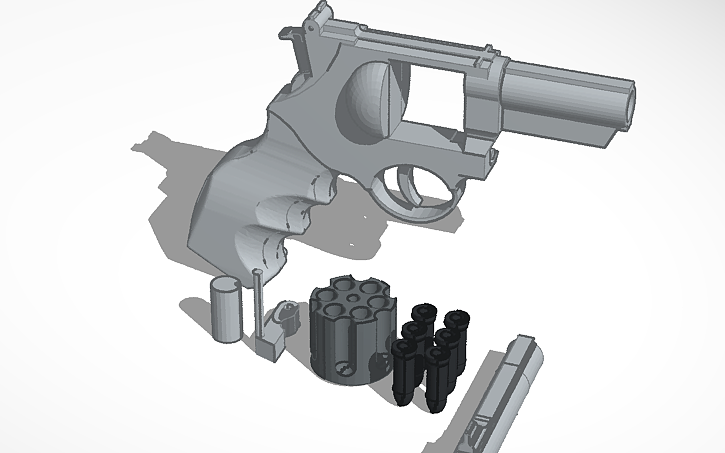 3D design revolver - Tinkercad