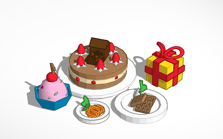 3D design 7,12,15 cake - Tinkercad