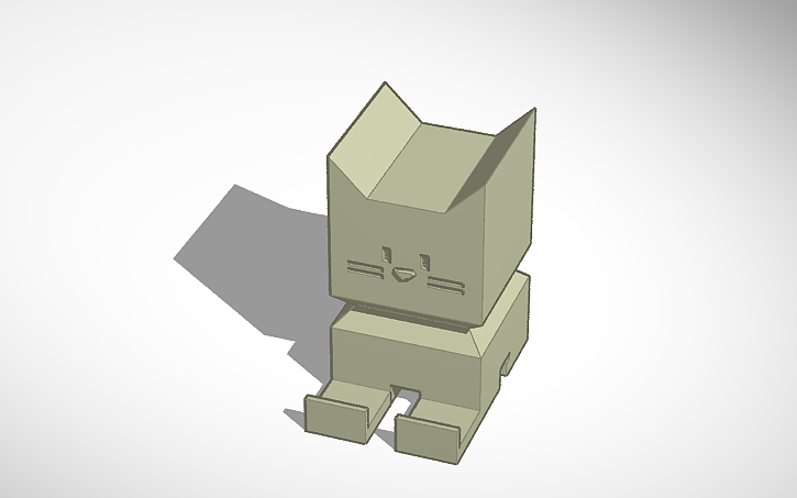 3D design cali cat holding something | Tinkercad