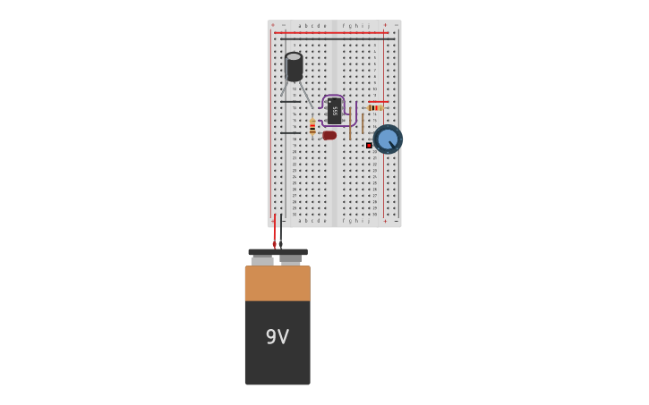 Circuit design 555 TIMER ASTABLE - Tinkercad