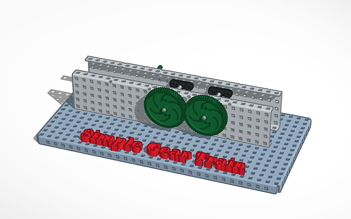 3D design Simple Gear Train - Tinkercad