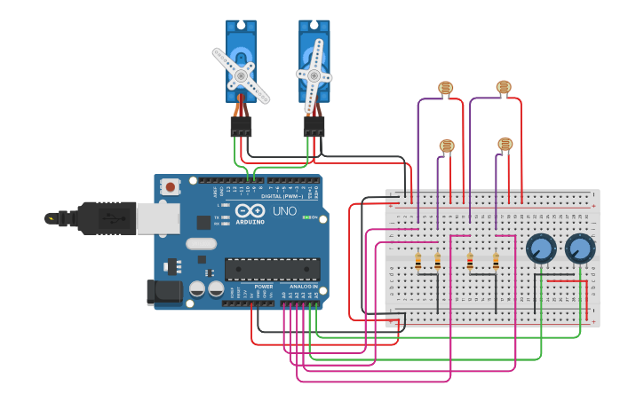 Circuit Design Solar Tracker Tinkercad