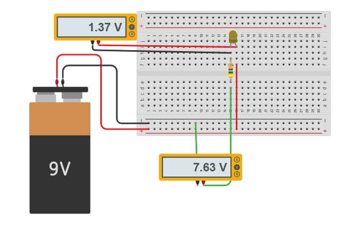 Circuit design Led circuit - Tinkercad