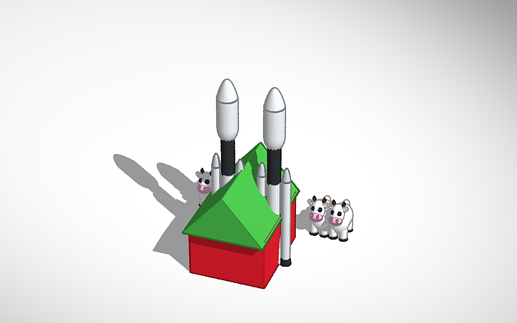 3D design moon base-cows and can fly from planet to planet - Tinkercad