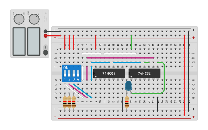 Circuit design CPE013 - Simplified Boolean | Tinkercad