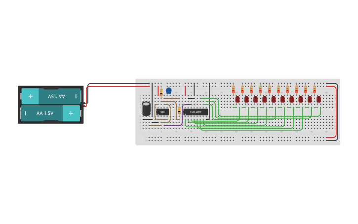Circuit Design Led Chaser Tinkercad