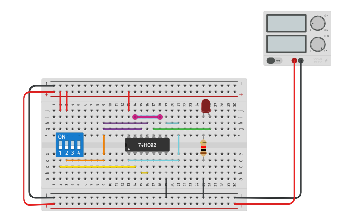 Circuit design AND gate using NOR gate | Tinkercad