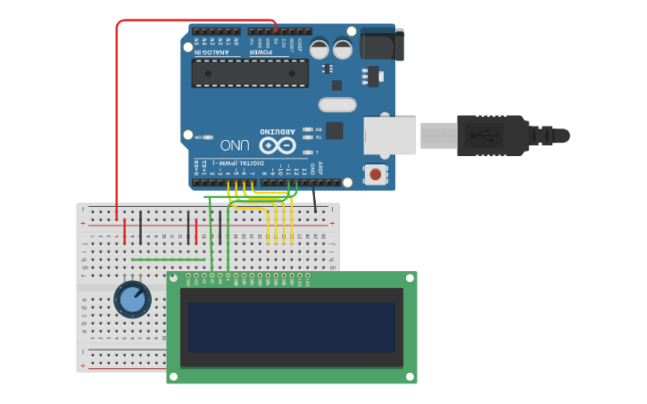 Circuit design LCD - Tinkercad