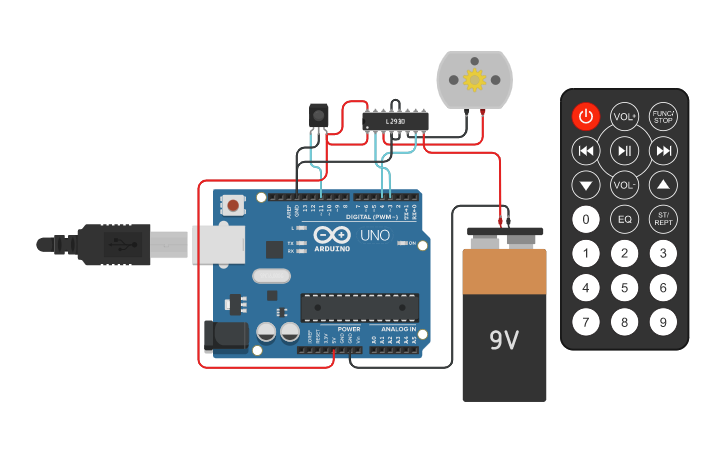 Circuit Design Control Motor Tinkercad