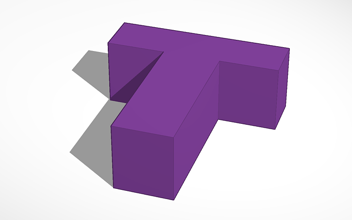3D design letter T - Tinkercad