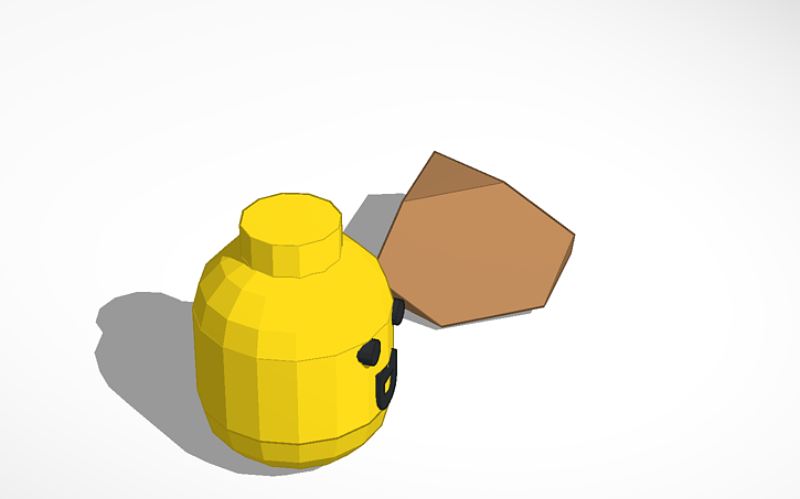3D design compatable lego head with hairpiece | Tinkercad